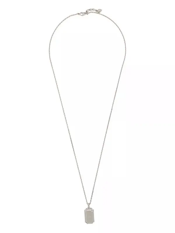 Alexander McQueen Engraved Logo Pendant Necklace - Silver