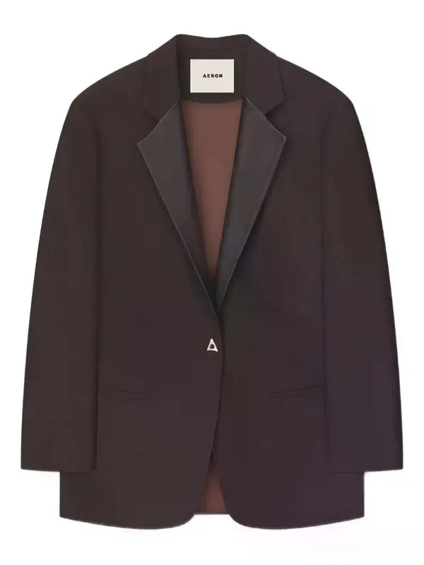AERON Leather-trimmed Blazer