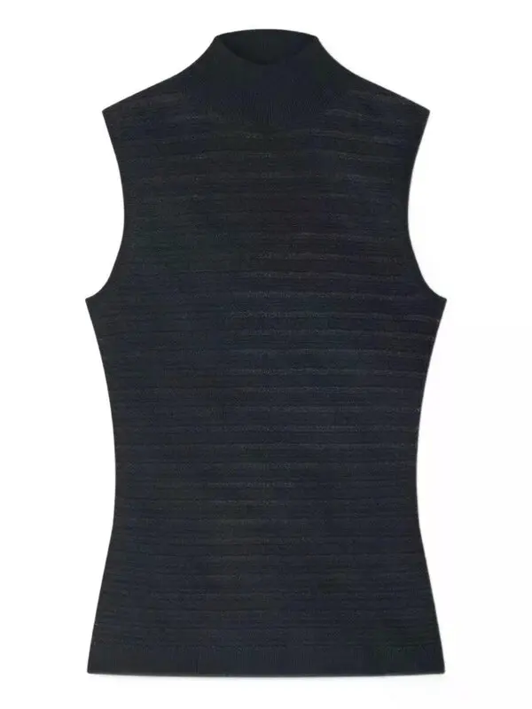 AERON High-neck Textured Knit Tank Top