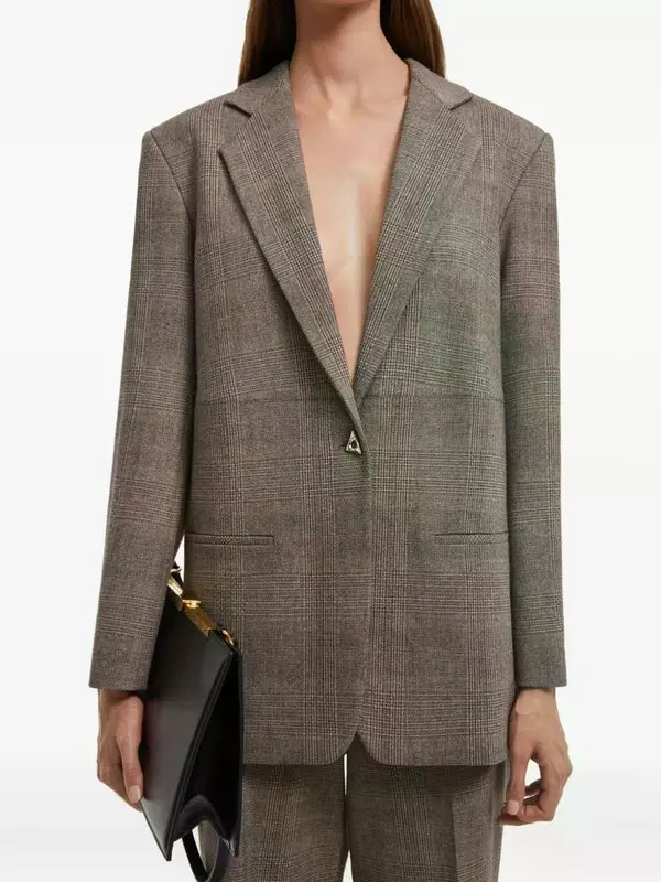 AERON Checked Single-breasted Blazer