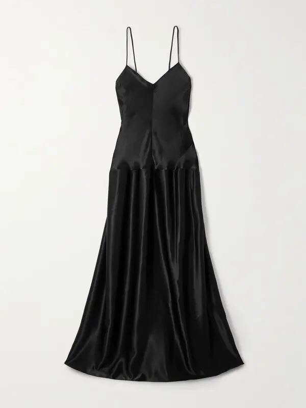 FFORME Layla Hammered-satin Maxi Dress - Black