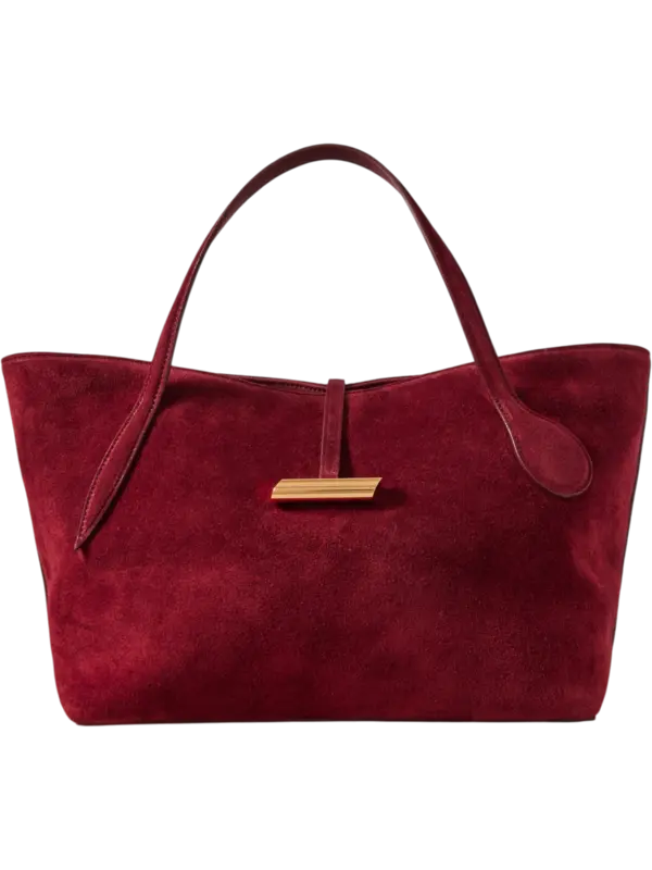 LIFFNER Petite Penne Leather-trimmed Suede Tote