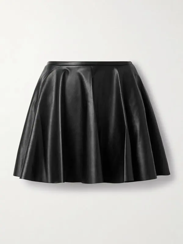 Norma Kamali Pleated Pu Mini Skirt