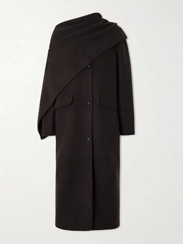 LIBEROWE Cashmere Coat With Scarf Detail