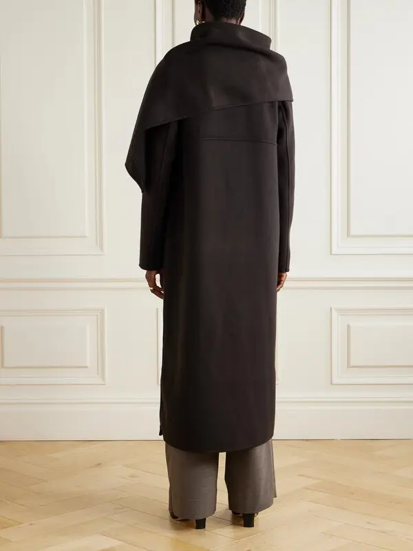 LIBEROWE Cashmere Coat With Scarf Detail