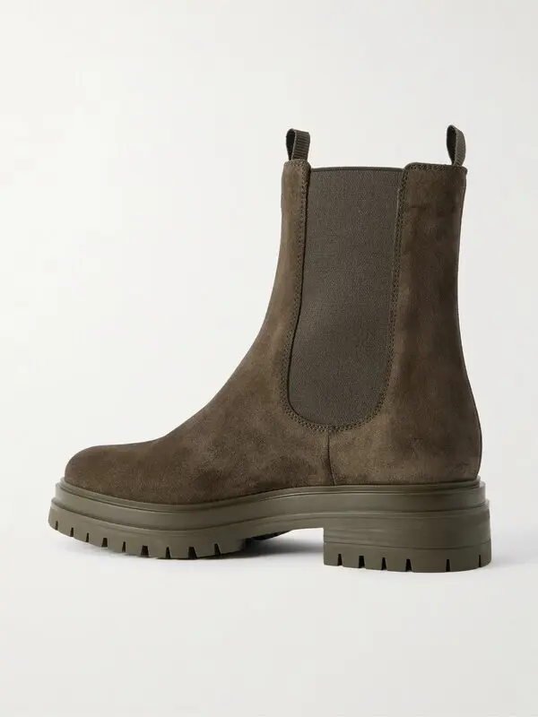 GIANVITO ROSSI Chester Suede Chelsea Boots - Green
