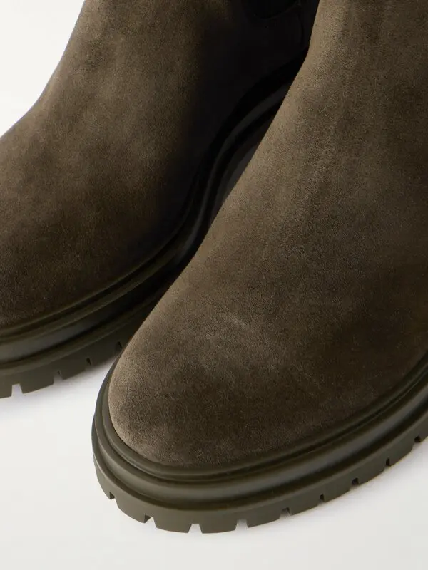 GIANVITO ROSSI Chester Suede Chelsea Boots - Green