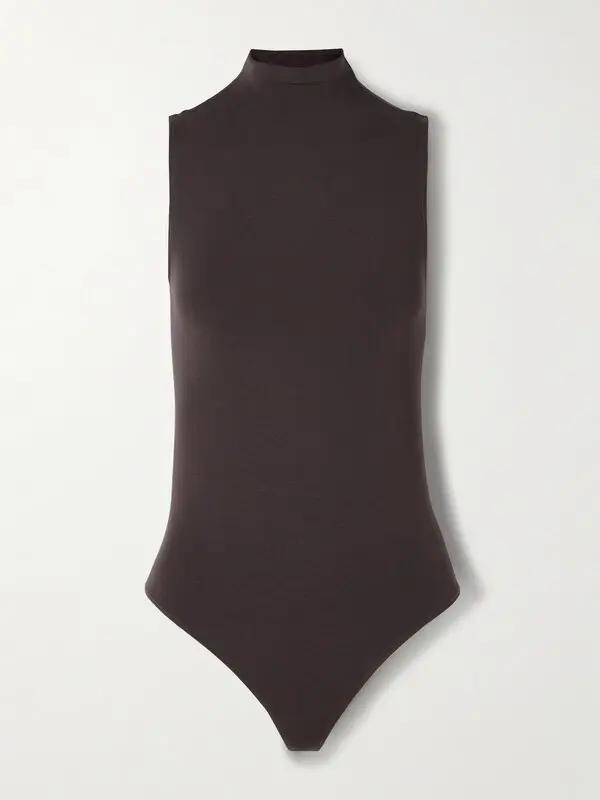 Wolford Stretch-jersey Turtleneck Thong Bodysuit