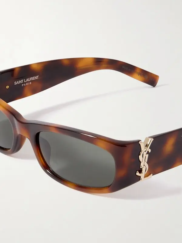 Saint Laurent Tortoiseshell Rectangle Sunglasses