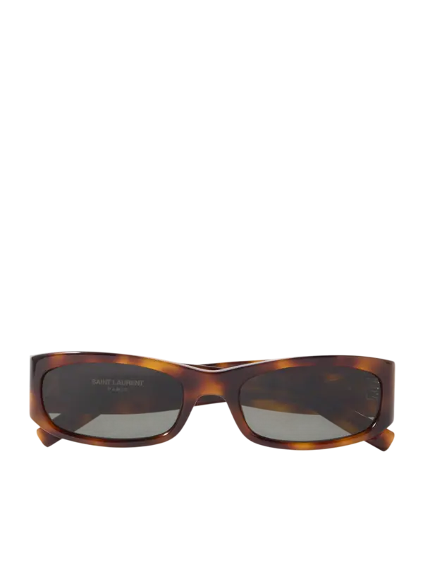 Saint Laurent Tortoiseshell Rectangle Sunglasses - Brown