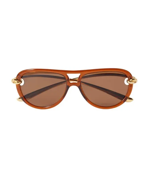 Bottega Veneta Knot Aviator-style Sunglasses - Brown