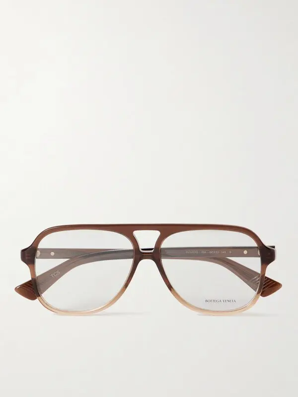 Bottega Veneta Ribbon Aviator-style Optical Glasses - Brown
