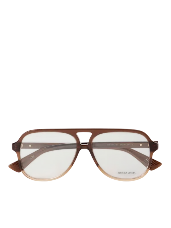 Bottega Veneta Ribbon Aviator-style Optical Glasses - Brown