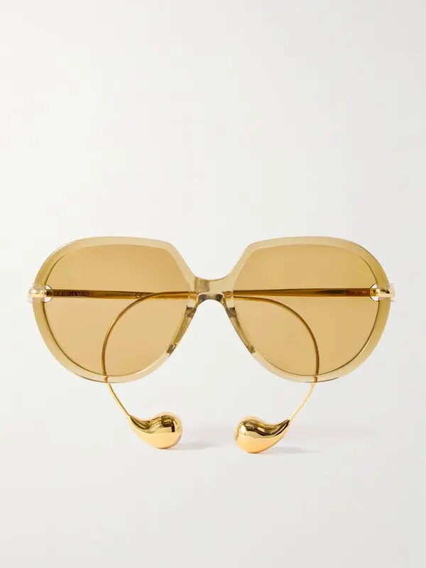 Bottega Veneta Drop Round-frame Sunglasses - Yellow