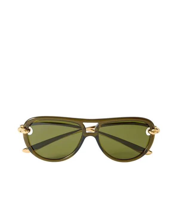 Bottega Veneta Knot Aviator Sunglasses - Green