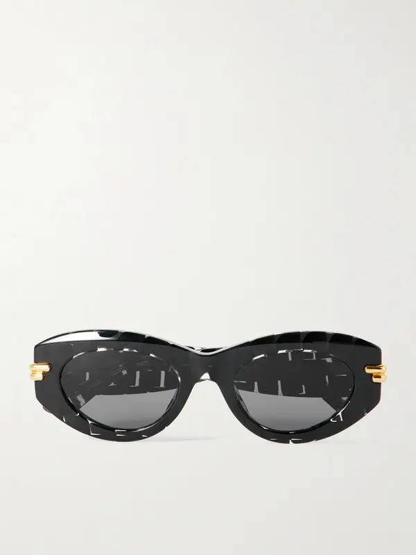Bottega Veneta Oval Sunglasses - Black