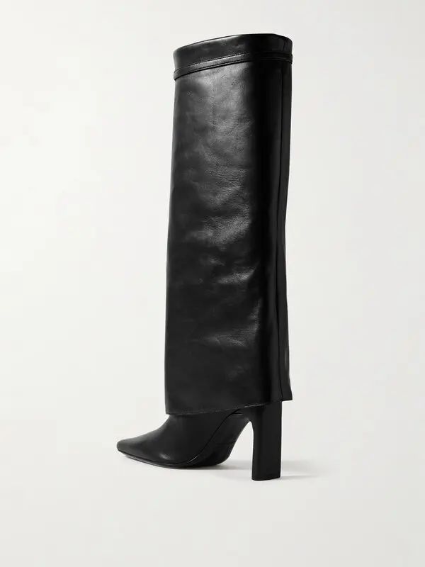 Staud Wally Buckled Leather Knee High Boots