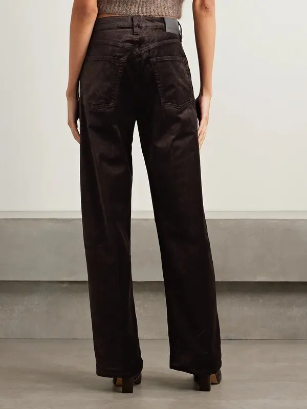 Citizens Of Humanity Ayla Cotton-blend Velvet Wide-leg Pants - Brown