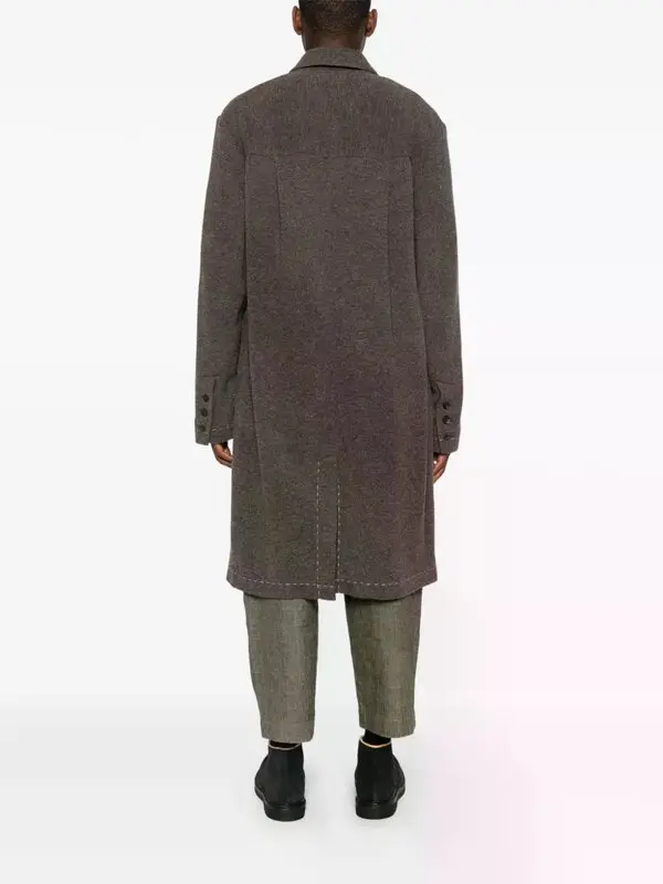 A TENTATIVE ATELIER Stitch-detail Button-up Coat