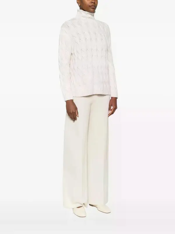 GRAN SASSO Cable-knit High-neck Sweater