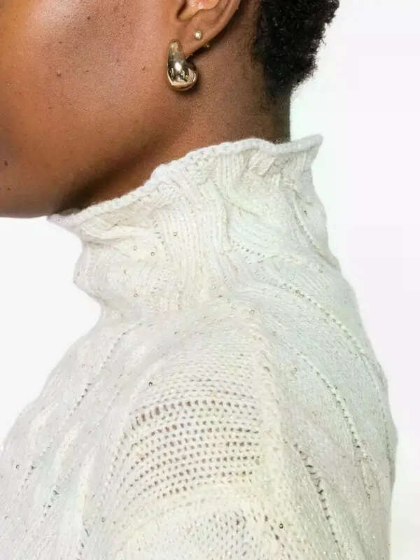 GRAN SASSO Cable-knit High-neck Sweater