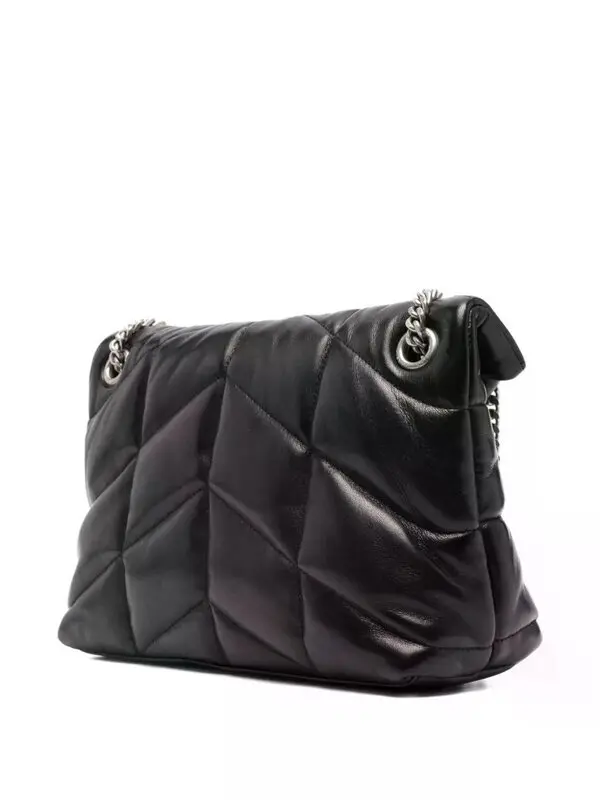 Saint Laurent Quilted Logo Plaque Shoulder Bag
