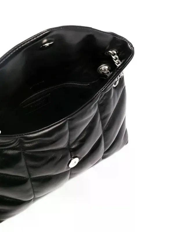 Saint Laurent Quilted Logo Plaque Shoulder Bag