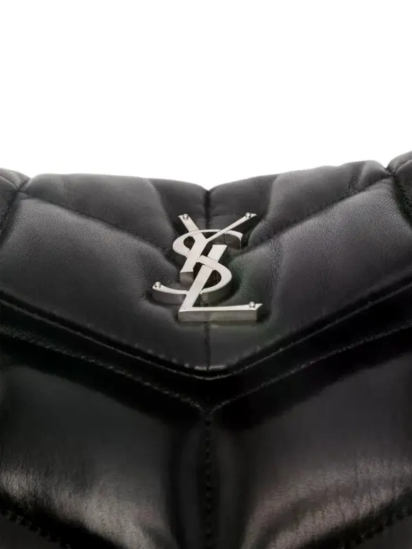 Saint Laurent Quilted Logo Plaque Shoulder Bag
