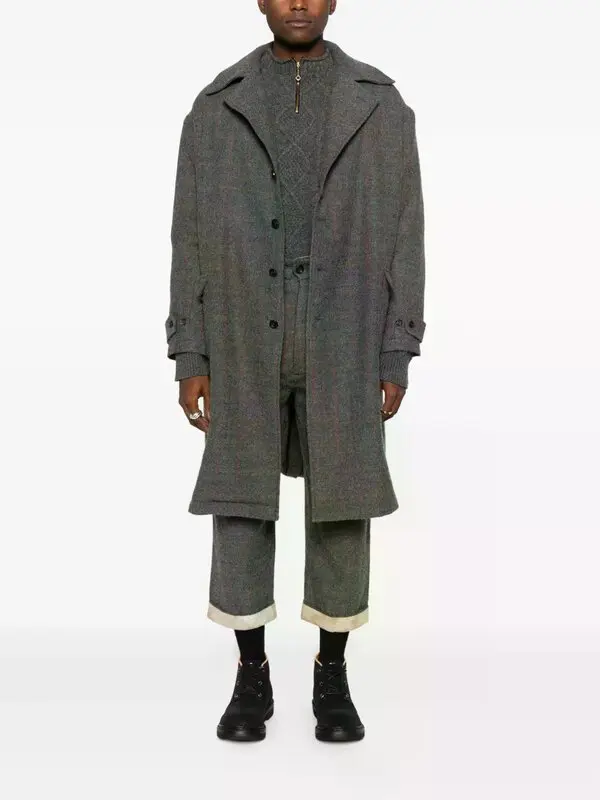 A TENTATIVE ATELIER Check-pattern Suspender Trousers
