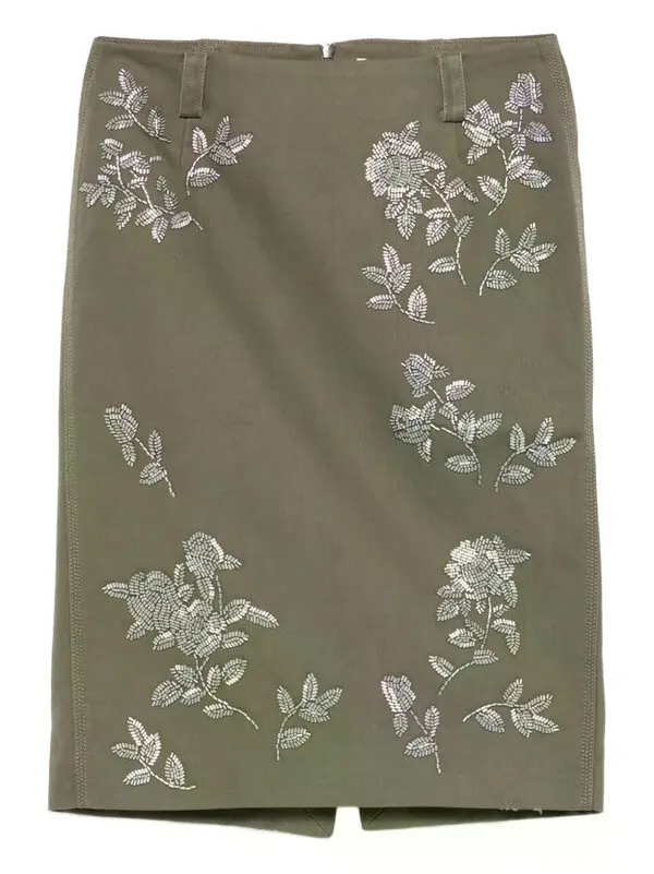 MARKGONG Floral-embellished Skirt - Green