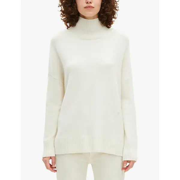 The Kooples Relaxed-fit Cashmere-blend Jumper - Ecru
