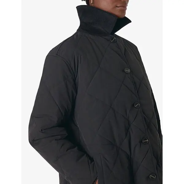 Whistles Corduroy-collar Quilted Stretch-woven Coat