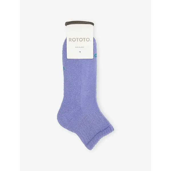 ROTOTO Logo Cotton-blend Ankle Socks - Smalt Blue