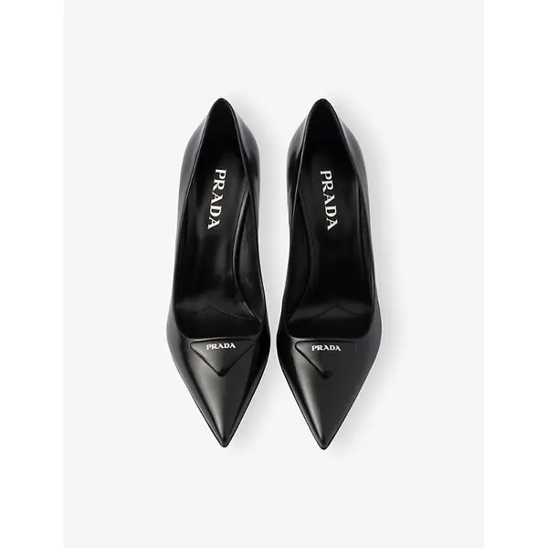 Prada Logo-plaque Leather Pumps