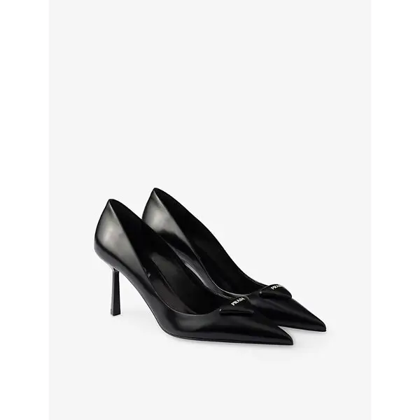 Prada Logo-plaque Leather Pumps