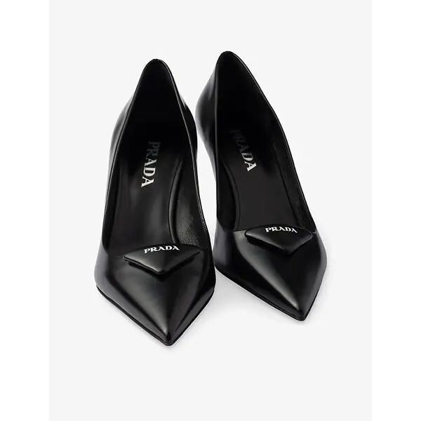 Prada Logo-plaque Leather Pumps