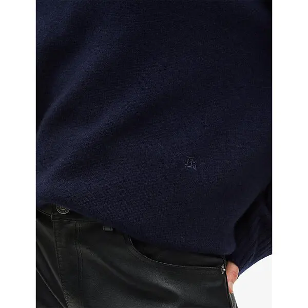 The Kooples Relaxed-fit Cashmere-blend Jumper - Navy
