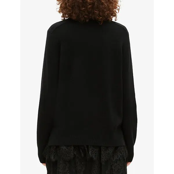 The Kooples Cashmere-blend Jumper With Bow - Black
