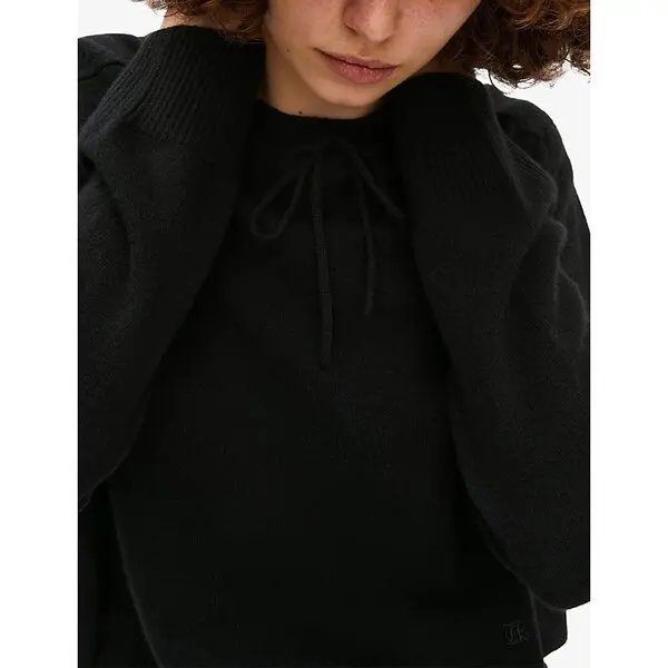 The Kooples Cashmere-blend Jumper With Bow - Black