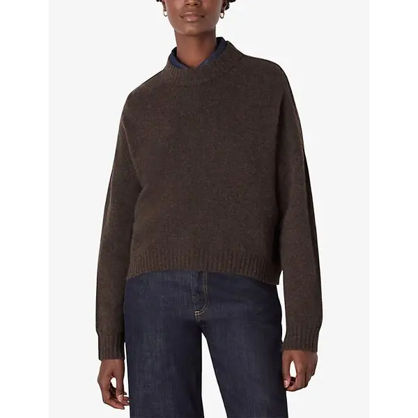 Whistles Wool Jumper With Curved Hem