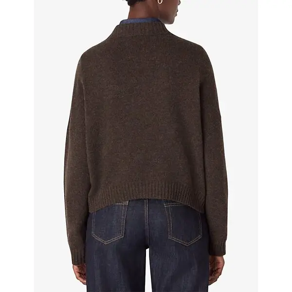 Whistles Wool Jumper With Curved Hem