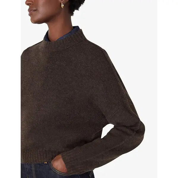 Whistles Wool Jumper With Curved Hem