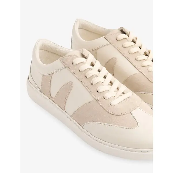 Whistles Panelled Suede And Leather Low-top Trainers - White