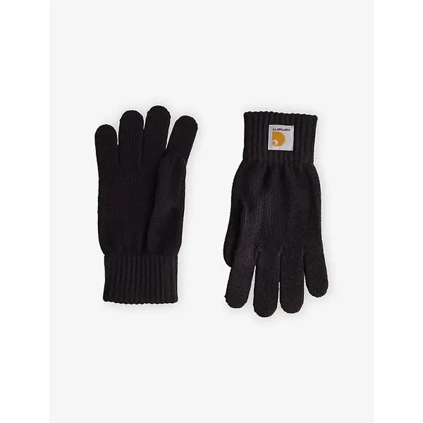 Carhartt Work In Progress Logo-patch Knitted Gloves - Black