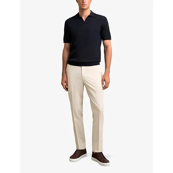 REISS Slim-fit Stretch-woven Trousers - Stone