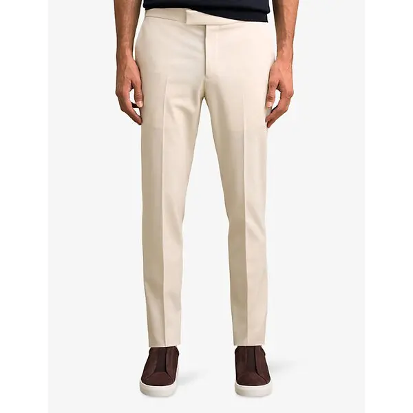 REISS Slim-fit Stretch-woven Trousers - Stone