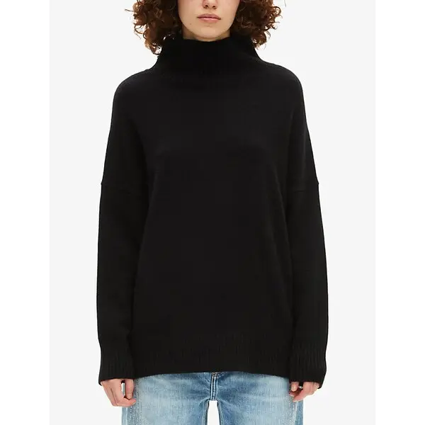 The Kooples Relaxed-fit Cashmere-blend Jumper - Black