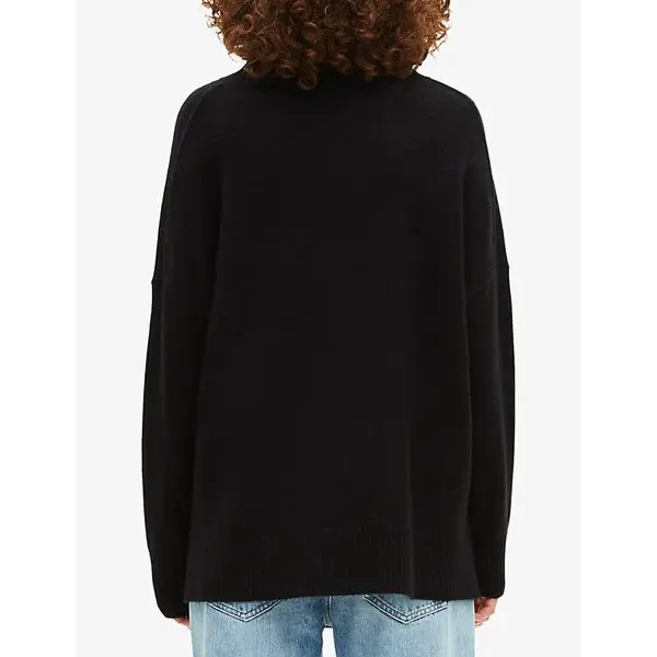 The Kooples Relaxed-fit Cashmere-blend Jumper - Black