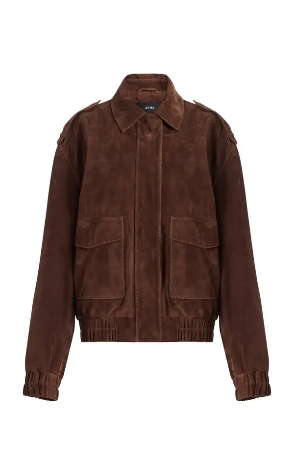 ARMA Halti Suede Bomber Jacket - Brown