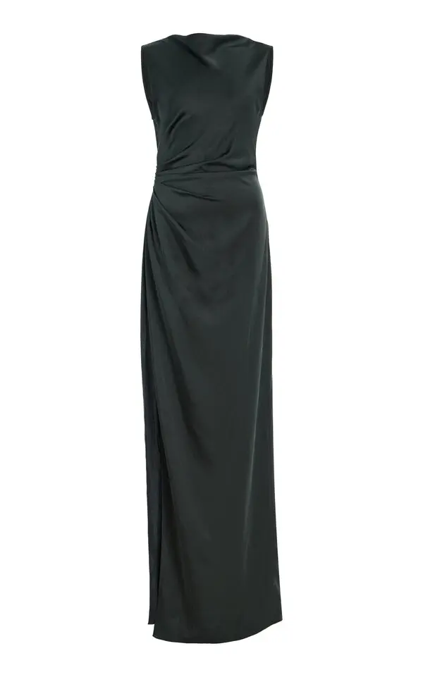 Lapointe Ruched Satin Gown